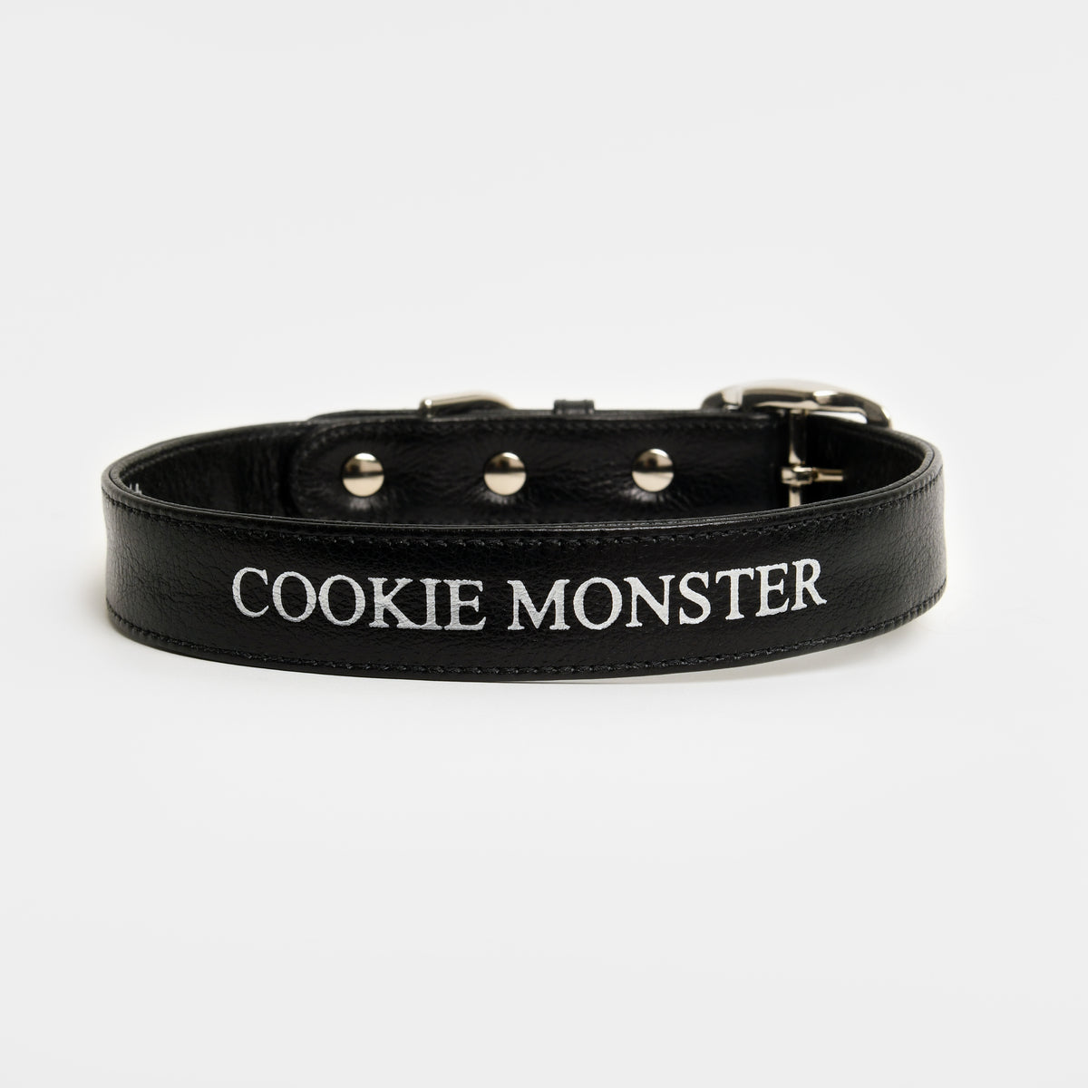 Luxury Leather Dog Collar | Black | "Cookie Monster" | Finn + Me – finn ...